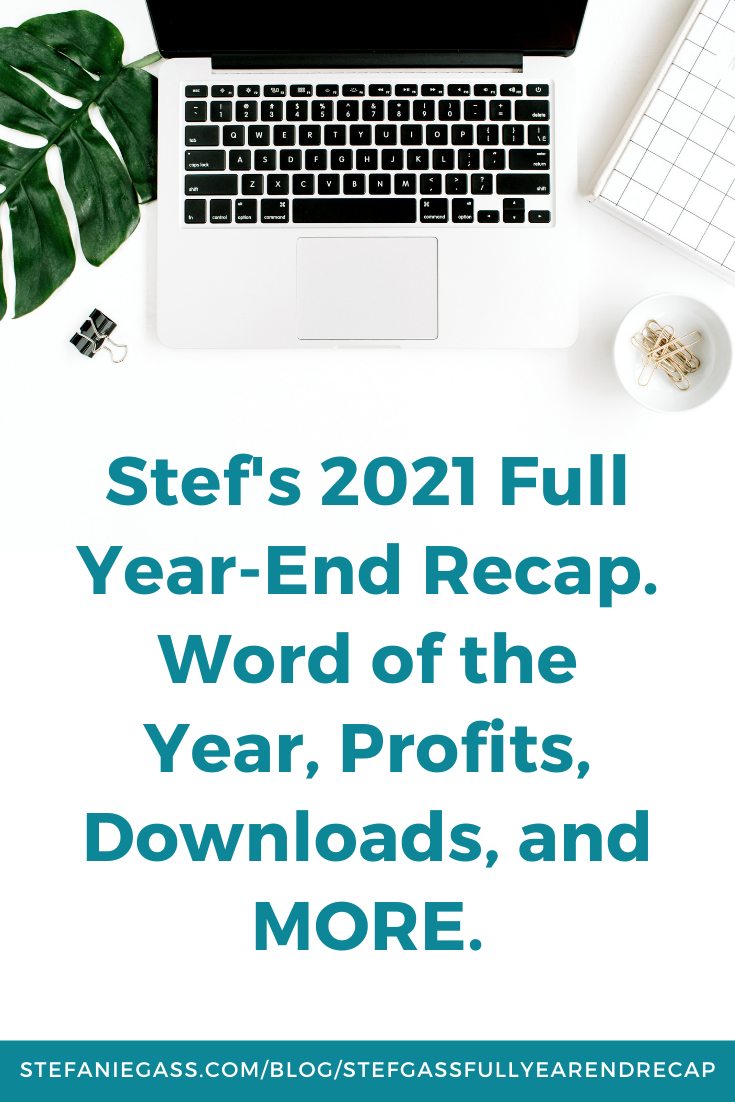 Stef's 2021 Full Year-End Recap. Word of the Year and numbers.